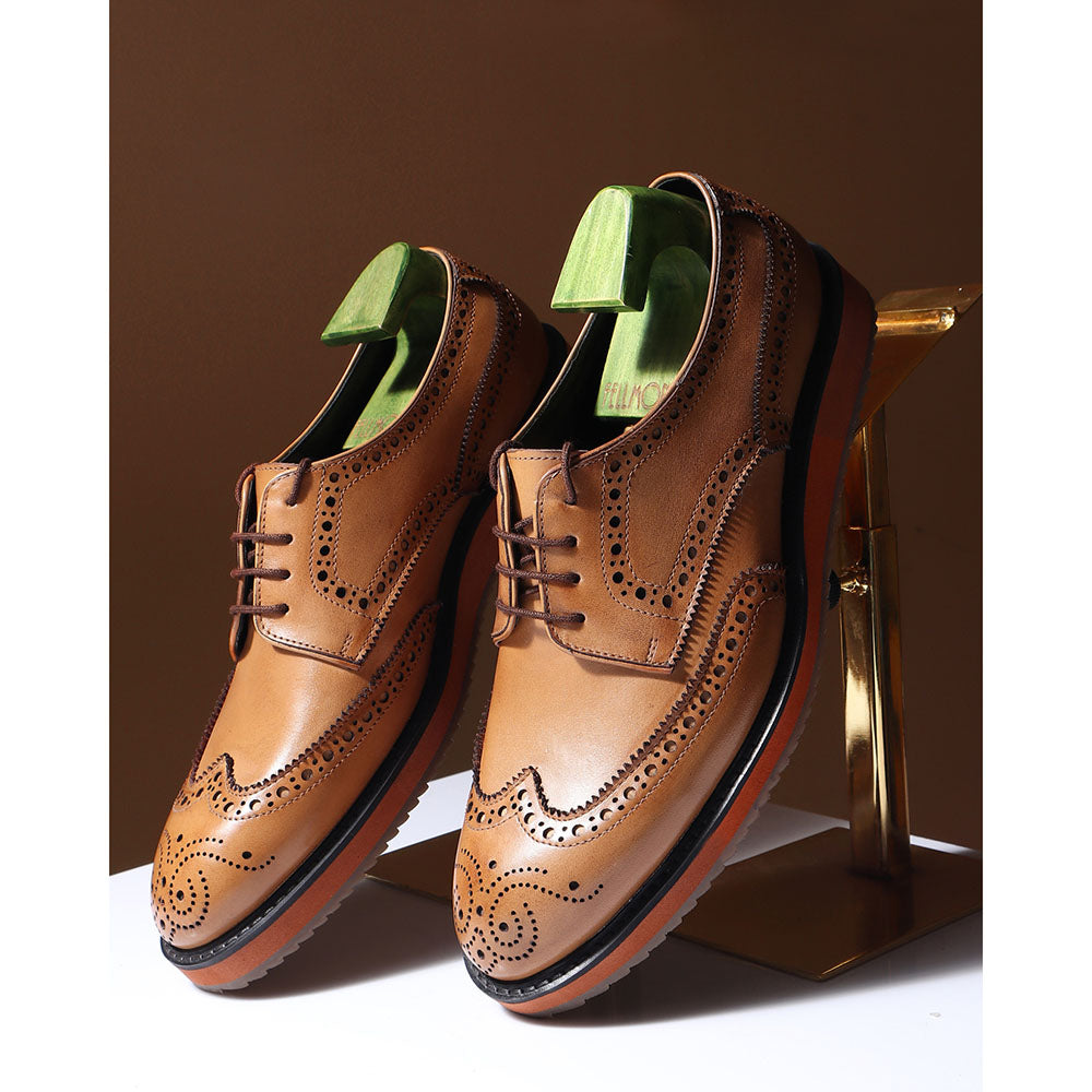Mustard Tan Patina Extralight Mirror Glossed Wingtip Sporty Derby ...