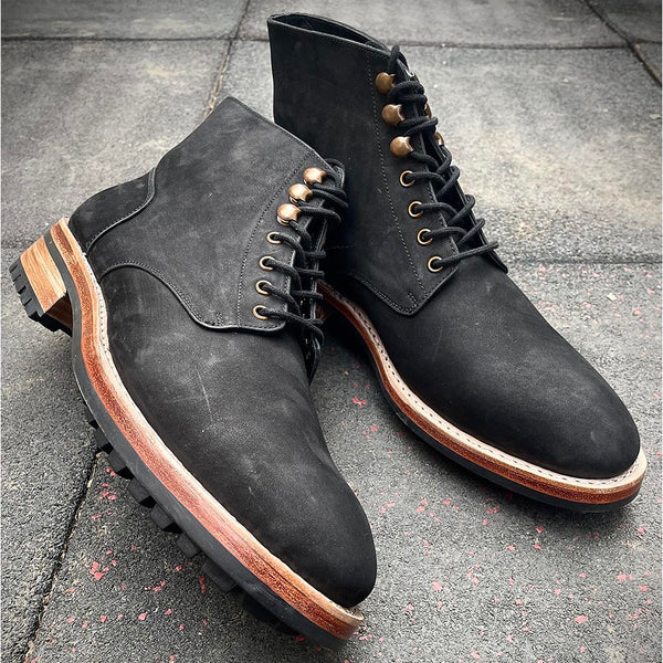 Black Nubuck Goodyear Welted Boots – FELLMONGER
