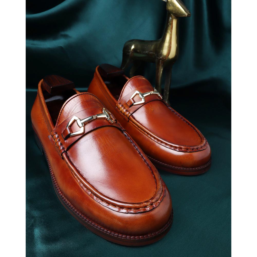 Tan Mirror Glossed Horsebit Moccasin – FELLMONGER