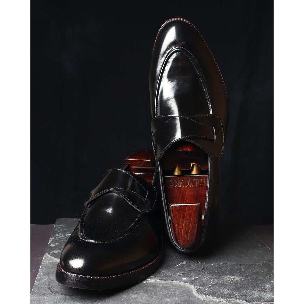 Black Brushed Leather Butterfly Loafers – FELLMONGER