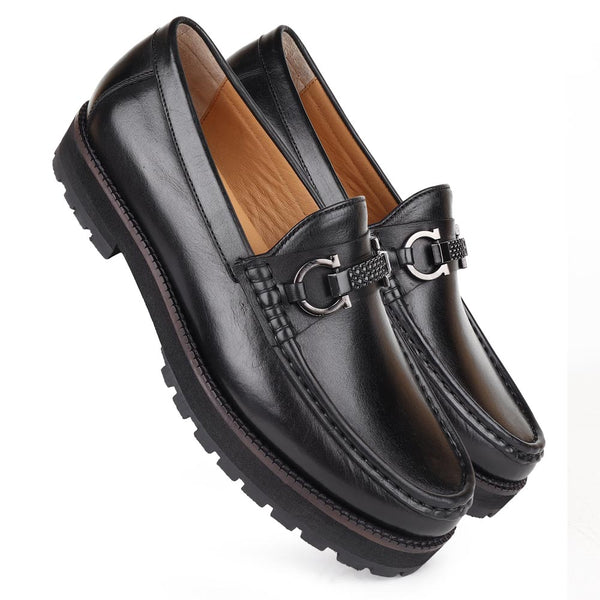 Black Mirror Glossed Buckle Mocassin with Extralight sole – FELLMONGER
